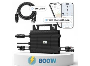 4255656236976 - Astro-E Mikro-Wechselrichter 800 W TM-L800Mi für Balkonkraftwerk IP67 wetterfest Plug-&-Play Installation 2 MPPT Bluetooth & WIFI inkl 5 m Anschlusskabel Micro Inverter