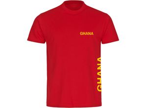 4068859312084 - multifanshop Herren T-Shirt - Ghana - Brust & Seite - Druck gelb - Männer