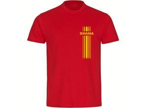 4068859312848 - multifanshop Herren T-Shirt - Ghana - Streifen - Druck gelb - Männer