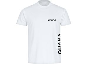 4068859312008 - multifanshop Herren T-Shirt - Ghana - Brust & Seite - Druck schwarz - Männer