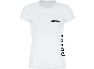 4068859312985 - multifanshop Damen T-Shirt - Ghana - Brust & Seite - Druck schwarz - Frauen