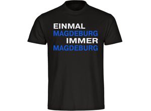 4068859544676 - multifanshop Herren T-Shirt - Magdeburg - Einmal Immer - Druck blau - Männer