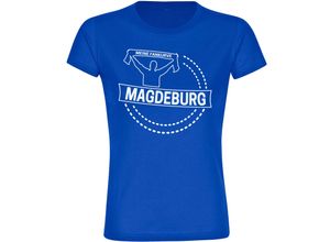 4068859544294 - multifanshop Damen T-Shirt - Magdeburg - Meine Fankurve - Druck weiß - Frauen