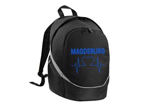 4068859543204 - multifanshop Rucksack - Magdeburg - Herzschlag - Druck blau - Tasche