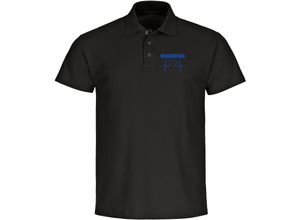 4068859542757 - multifanshop Poloshirt - Magdeburg - Herzschlag - Druck blau - Polo