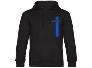 4068859543815 - multifanshop Kapuzen Sweatshirt - Magdeburg - Streifen - Druck blau - Hoodie