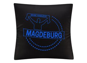 4068859544560 - multifanshop Kissenbezug - Magdeburg - Meine Fankurve - Druck blau - Kissen