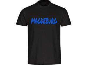 4068859547776 - multifanshop Kinder T-Shirt - Magdeburg - Textmarker - Druck blau - Kind