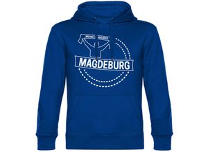 4068859544515 - multifanshop Kapuzen Sweatshirt - Magdeburg - Meine Fankurve - Druck weiß - Hoodie