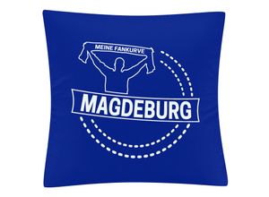 4068859544577 - multifanshop Kissenbezug - Magdeburg - Meine Fankurve - Druck weiß - Kissen