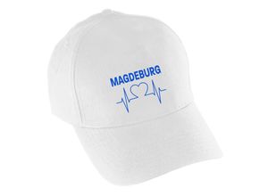 4068859543174 - multifanshop Baseballcap - Magdeburg - Herzschlag - Druck blau - Mütze
