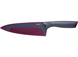 3168430276093 - Kochmesser TEFAL Fresh Kitchen grau lila Klingenlänge 20cm Edelstahl Kunststoff Kochmesser 20 cm Klingen aus rostfreiem Stahl Titan-Versiegelung Klingenschutz