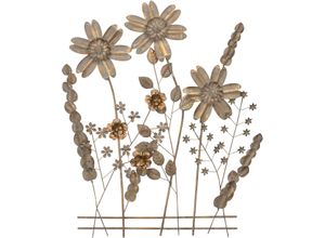 4046884065465 - Wanddekoobjekt Wanddekoration gold (goldfarben) B80cm H88cm T5cm Metall HOFMANN LIVING AND MORE Wanddekoobjekte aus Metall Blumenwiese