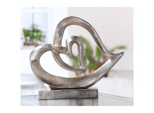 4063387698044 - Dekoobjekt GILDE Standrelief Herz heart in heart silber (silberfarben) B29cm H245cm T105cm Aluminium Dekofiguren