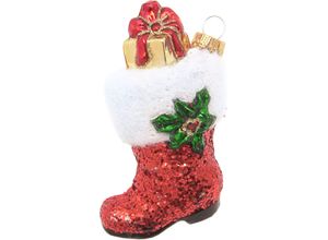 0024762243390 - Christbaumschmuck KREBS GLAS LAUSCHA Santas Stiefel Rot 9cm rot B95cm H87cm T162cm Glas Weihnachtsbaumschmuck Christbaumschmuck aus Glas mundgeblasen handgefertigt Figur