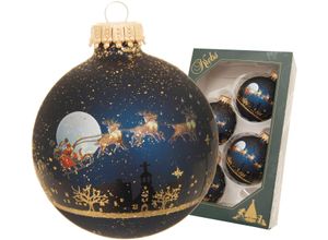 0024762200232 - Weihnachtsbaumkugel KREBS GLAS LAUSCHA Midnight before Christmas blau (dunkelblau) Ø7cm Glas Weihnachtsbaumkugeln Weihnachtsdeko Christbaumschmuck Christbaumkugeln aus Glas