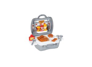 8693461022012 - Pilsan Spielzeug Grillkoffer 03368 BBQ-Set Grillbesteck Teller Spiellebensmittel grau