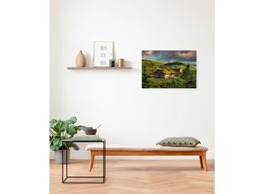 4055065031915 - Leinwandbild Keilrahmenbild - Rustic Charme - Größe 60 x 40 cm Baum Berge Blumen Blätter Foto Jahreszeiten Landschaft Meer Natur Palmen Strand (Packung 1 St) 60x40 cm (Breite x Höhe) Keilrahmenbild bunt
