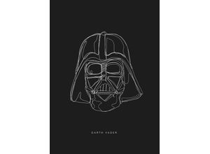 4055065162749 - Bild KOMAR Star Wars Lines Dark Side Vader schwarz-weiß (farbe bild(er) schwarz weiß) B50cm H70cm Holz Papier Bilder Wandbild zur Dekoration im Kinderzimmer - ohne Rahmen