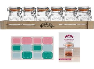 5010853233383 - Gewürzbehälter KILNER Lebensmittelaufbewahrungsbehälter Gr B H L 9 cm x 9 cm x 36 cm farblos (transparent) Gewürzregal Gewürzständer Holzkasten 6 x 70 ml geeignet für Kräuter und Gewürze 5010853233383 - Gewürzbehälter KILNER Lebensmittelaufbewahrungsbehälter Gr B H L 9 cm x 9 cm x 36 cm farblos (transparent) Gewürzregal Gewürzständer Holzkasten 6 x 70 ml geeignet für Kräuter und Gewürze