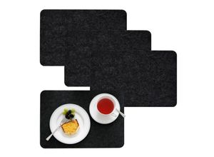 4057216038460 - DuneDesign 4 Extra-Dicke Filz Tischsets 43x30x05cm Edle Platzsets Platzdeckchen Tisch-Unterlage Filzunterlage Anthrazit - anthrazit