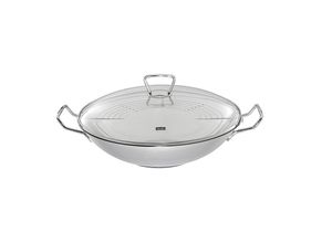 4009209286181 - Wok FISSLER KUNMING Pfannen Gr Ø 36 cm + Höhe 14 cm silberfarben Woks Induktion