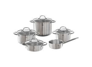 4009209373089 - Kochtopfset Toronto  Silber  Metall  5-teilig  16 cm20 cm16 cm  2 L34 L54 L21 L13 L  Messskala breiter Schüttrand  Kochen