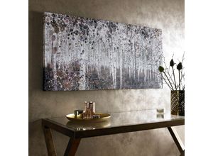 5011583204278 - Leinwandbild ART FOR THE HOME Birkenwald beige (farbe bild(er) beige braun) B120cm H30cm Leinwand Bilder Geschenkartikel Aquarell Wald 60 x 120 cm