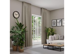 4006470585418 - Vorhang nach Maß NEUTEX FOR YOU ARUBA beige (dunkelbeige) B137cm H290cm Jacquard Obermaterial 100% Polyester Gardinen nach Maß Uni Dimout hochwertige Webstruktur