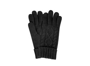 4042663072587 - Strickhandschuhe CAPELLI NEW YORK Damen schwarz Strick Materialmix Zopfmuster unifarben Handschuhe elegantes Zopfstrickmuster Umschlag am Bündchen Wollanteil
