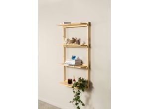 5713655163185 - Wandregal KARUP DESIGN Groove Shelving Narrow Wandregal Aufbewahrung Deko Platzsparend beige (natur) B66cm H127cm T255cm Massivholz Regale inkl 4 Abnehmbare Regalböden aus FSC-zertifiziertem Massivholz