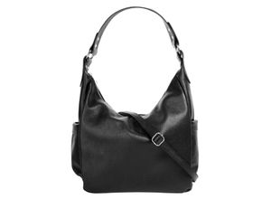 4260543050474 - Shopper SAMANTHA LOOK Damen Gr B H T 35cm x 25cm x 10cm onesize schwarz Leder unifarben Taschen echt Leder Made in Italy