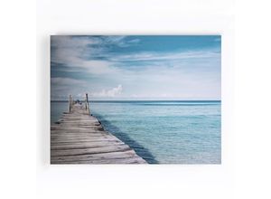 5011583374155 - Leinwandbild ART FOR THE HOME Steg ins Blaue Bilder Gr Ø Natur blau Leinwandbilder Bilder