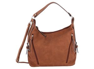 4251234467503 - Hobo TOM TAILOR CAIA Hobo bag Damen Gr B H T 37cm x 30cm x 14cm braun (cognac) Lederimitat Polyurethan (PU) Taschen in schlichter Optik