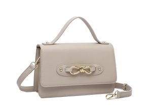 4036673262885 - Umhängetasche Bellezza Damen Gr B H T 24cm x 16cm x 8cm onesize beige Polyurethan (PU) COLLEZIONE ALESSANDRO Taschen mit eleganter Schleife