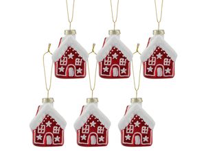4064118327554 - Christbaumschmuck Glashänger Lebkuchenhaus bunt B5cm H7cm LEGER HOME BY LENA GERCKE Weihnachtsbaumschmuck mit Glitzereffekt