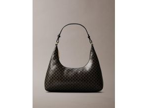 8719849943820 - Schultertasche CALVIN KLEIN AOP SHOULDER BAG Damen Gr B H T 28cm x 13cm x 75cm schwarz aop Polyester bedruckt Taschen Henkeltasche Handtasche Umhängetasche mit CK-Monogramm-Print