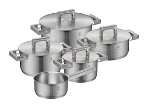 4000530720306 - Topf-Set Ultimate Cool+ Induktion Kochtopf Set mit Edelstahldeckel grau (edelstahl) Töpfe Induktionstöpfe Set unbeschichtet wärmereduzierende Cool+ Griffe