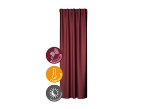 4043343595181 - Vorhang Galdin Gardinen Gr 245 cm Multifunktionsband 140 cm rot (bordeaux) Schlafzimmergardinen Verdunklungsvorhang Akustik blickdicht Thermo Energiesparend