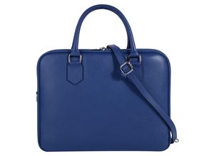 4260543062415 - Aktentasche CLUTY Damen Gr B H T 35cm x 28cm x 13cm onesize blau Leder leicht glänzend unifarben Taschen echt Leder Made in Italy