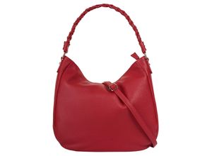 4260543062552 - Henkeltasche SAMANTHA LOOK Damen Gr B H T 34cm x 31cm x 10cm onesize rot Leder leicht glänzend unifarben Taschen echt Leder Made in Italy