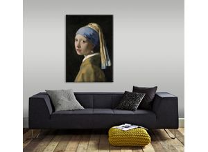 5011583359251 - Leinwandbild ART FOR THE HOME Meisje met de pare Jan Vermeer blau (farbe bild(er) creme schwarz blau) B70cm H60cm T3cm Bilder Handgemalte Leinwand mit Goldmetallic - Lush leaves neutral - 100x70cm