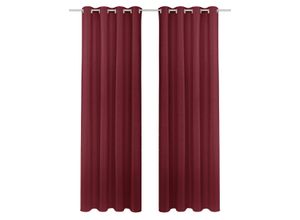 4068223281435 - Gardine MY HOME SOLA Gr 5 rot (dunkelrot) B130cm H265cm Polyester Polyester Gardinen Schal einfarbig Verdunkelung 1er oder 2er Set Gardinen