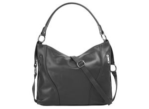 4260543049270 - Henkeltasche SAMANTHA LOOK Damen Gr B H T 36cm x 25cm x 9cm onesize grau Leder glänzend Taschen echt Leder Made in Italy