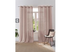 4068222481836 - Vorhang Linsdorf Gr 2 grau (taupe) B140cm H225cm Polyester HOME AFFAIRE COLLECTION Gardinen Leinenstruktur halbtransparent