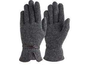 4260478660465 - Strickhandschuhe PEARLWOOD Damen Gr 75 grau (grau meliert) Materialmix Handschuhe elastischer Strickbund 4260478660465 - Strickhandschuhe PEARLWOOD Damen Gr 75 grau (grau meliert) Materialmix Handschuhe elastischer Strickbund