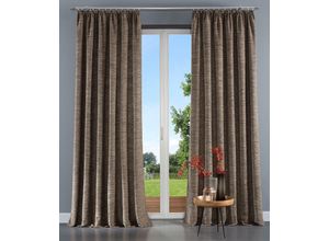 4004567115456 - Vorhang WIRTH Trondheim 328 g m² Gardinen Gr 145 cm Schlaufen 132 cm grau (taupe) Schlaufen Gardine