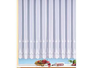 4005385127393 - Gardine WECKBRODT Berlin Gardinen Gr 120 cm Kräuselband 300 cm weiß Gardinenstore Kräuselband Gardine Store transparent Voile echte Stickerei Bordüre Kante gebogt