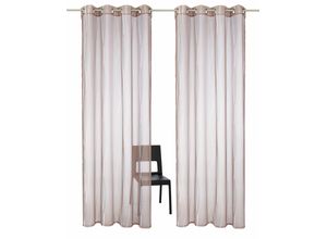 6920192990450 - Gardine MY HOME Dimona Gr 3 grau (taupe) B140cm H225cm Voile Polyester Gardinen 2er-Set transparent Voile Polyester