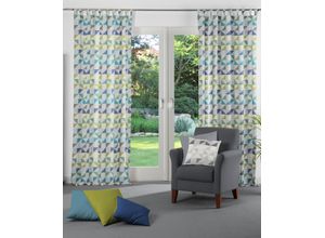 4004567228576 - Vorhang WIRTH Berlare Gr 3 blau B132cm H225cm Jacquard Baumwolle Polyester Gardinen
